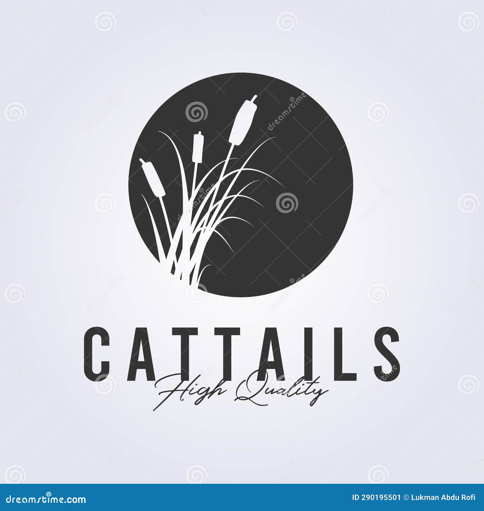 Cattails Logo Vintage Icon Symbol Vector Illustration Design. Stock ...