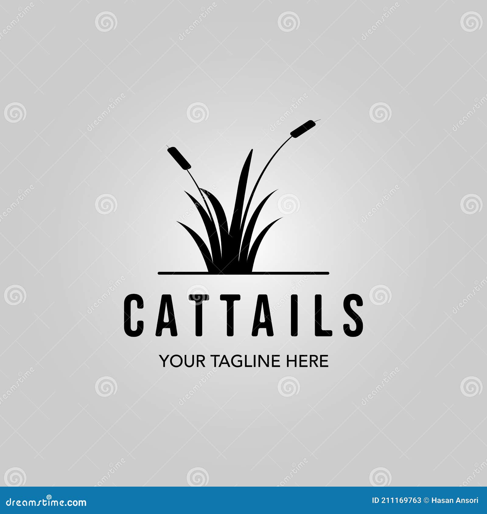 Cattails Logo Vintage Vector Minimalist Illustration Design Stock ...