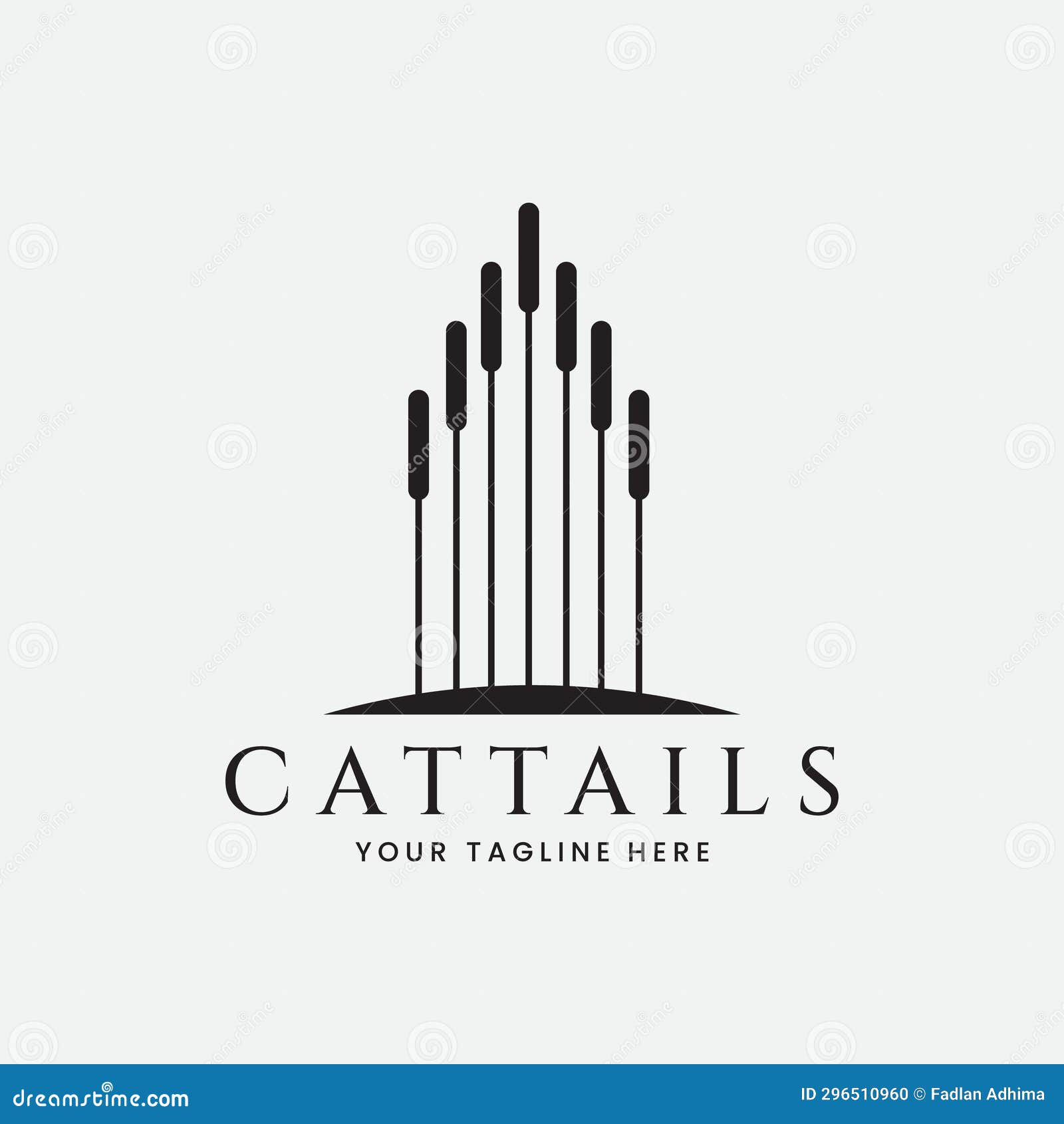 Cattails Plant With Line And Emblem Style Logo Icon Template Design ...