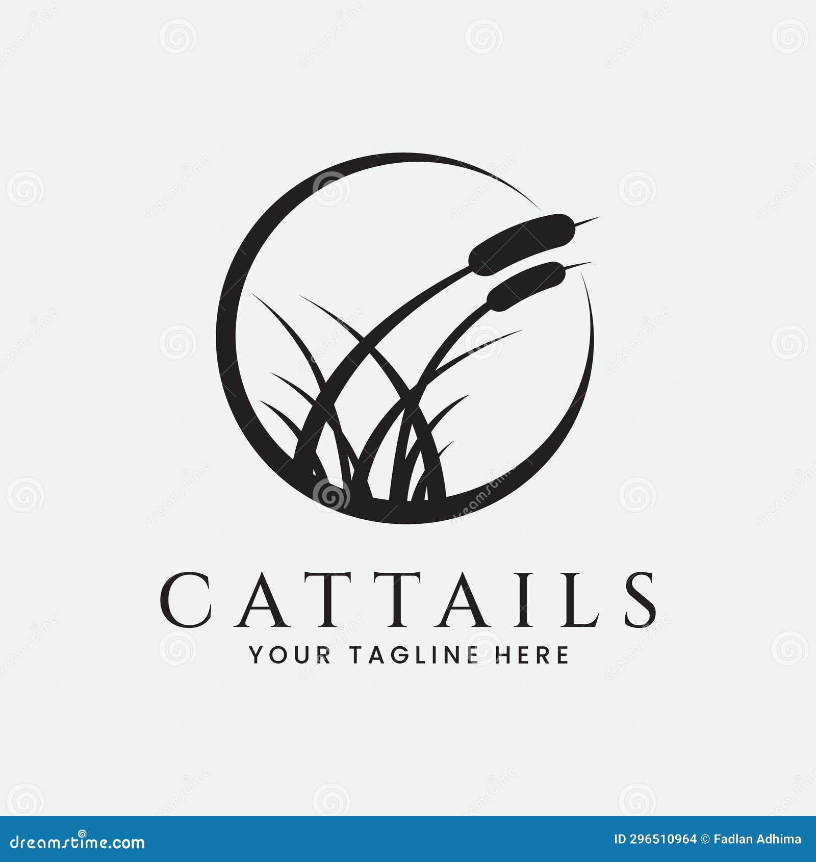 Cattails Plant With Line And Emblem Style Logo Icon Template Design ...