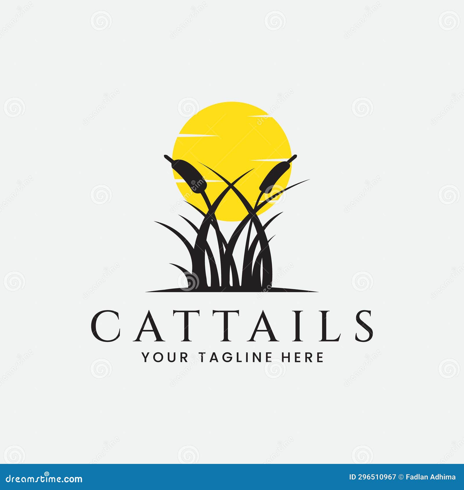 Cattails Plant With Line And Emblem Style Logo Icon Template Design ...