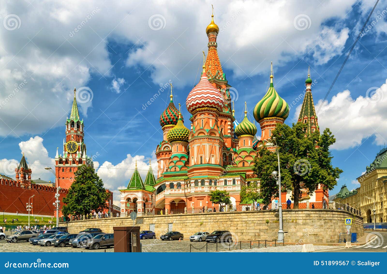 Cattedrale Del ` S Del Basilico Della St Con Il Cremlino, Mosca ...