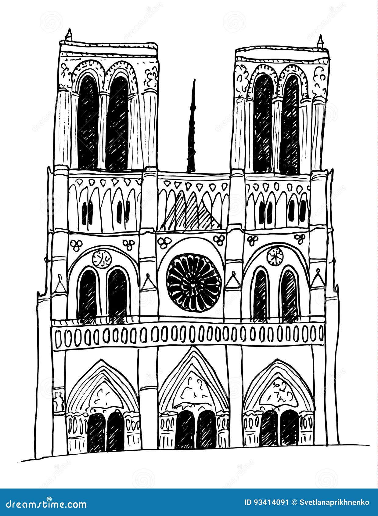 Cattedrale di Notre-Dame illustrazione vettoriale. Illustrazione di ... Cattedrale di Notre-Dame illustrazione vettoriale. Illustrazione di ...