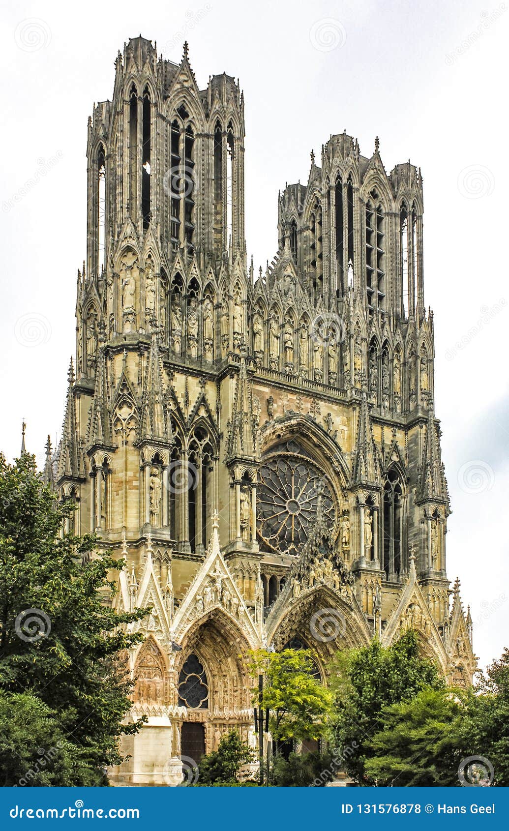 Cattedrale Notre Dame a Reims, Francia Fotografia Stock - Immagine di ...