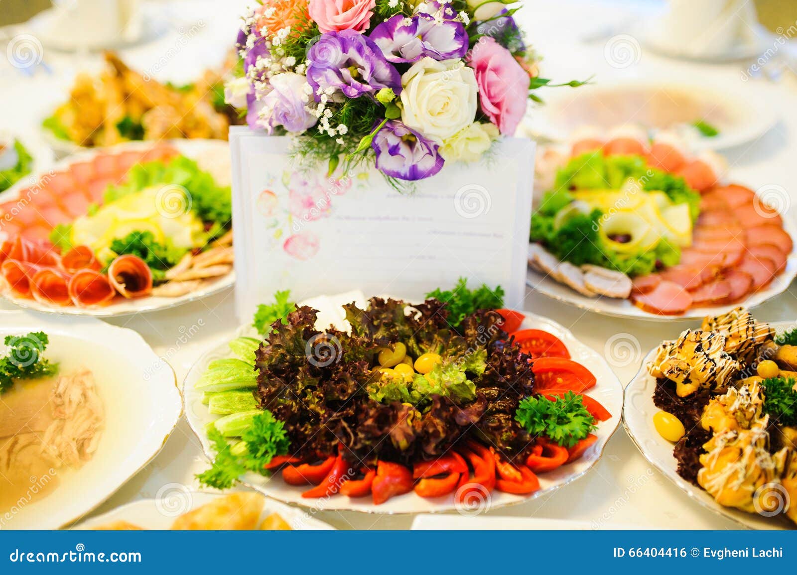 Cattering. Table Full of Food at a Restaurant Stock Photo - Image of ...