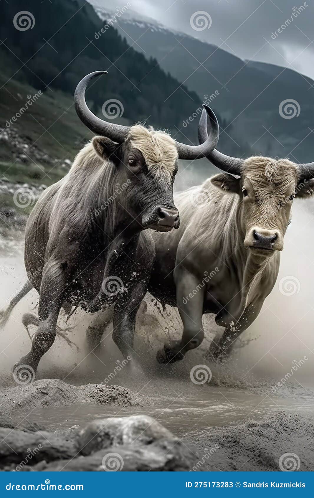 Cattle Animals in Action. Generative AI Stock Illustration ...