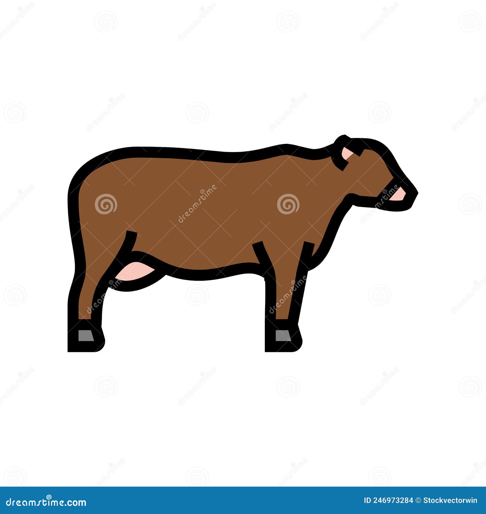 Cattle Beef Color Icon Vector Illustration Stock Illustration ...