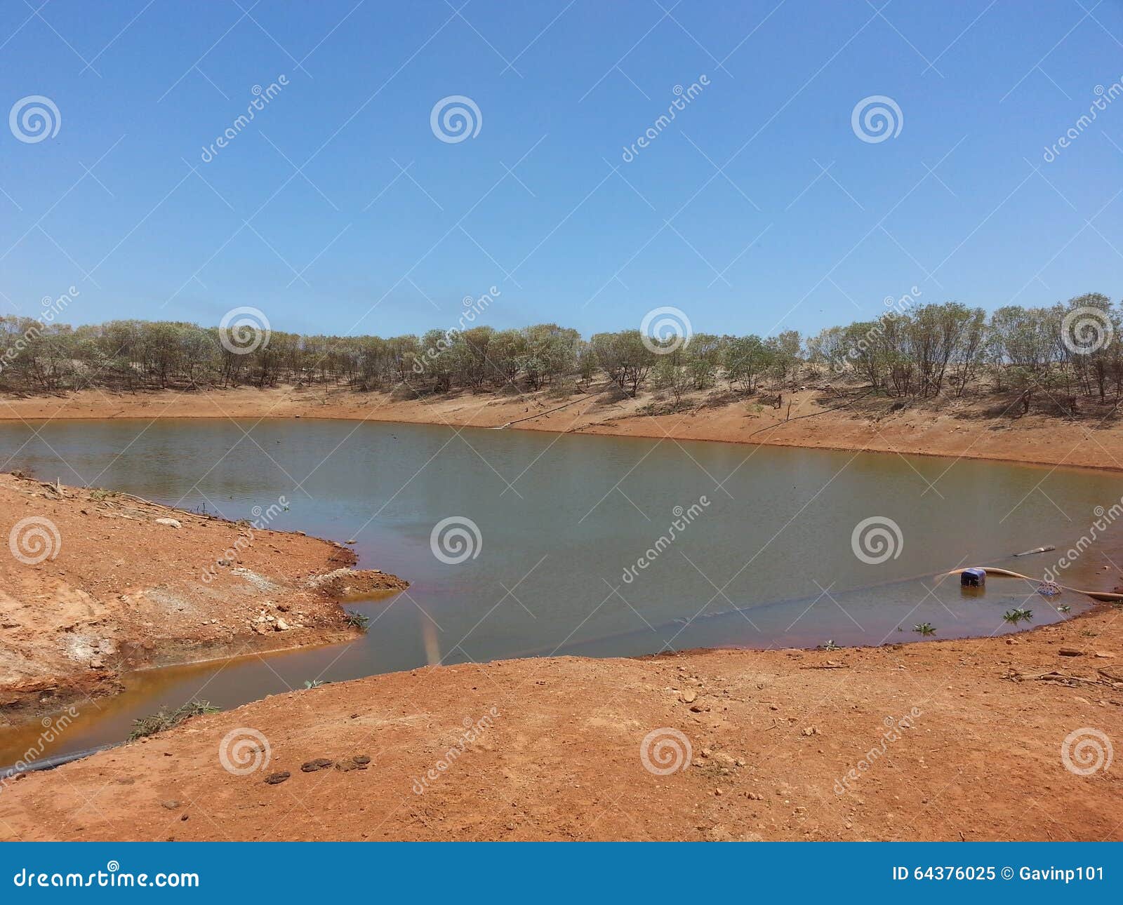 Cattle Dam in Outback Australia with Water in the Desert Stock Image ...