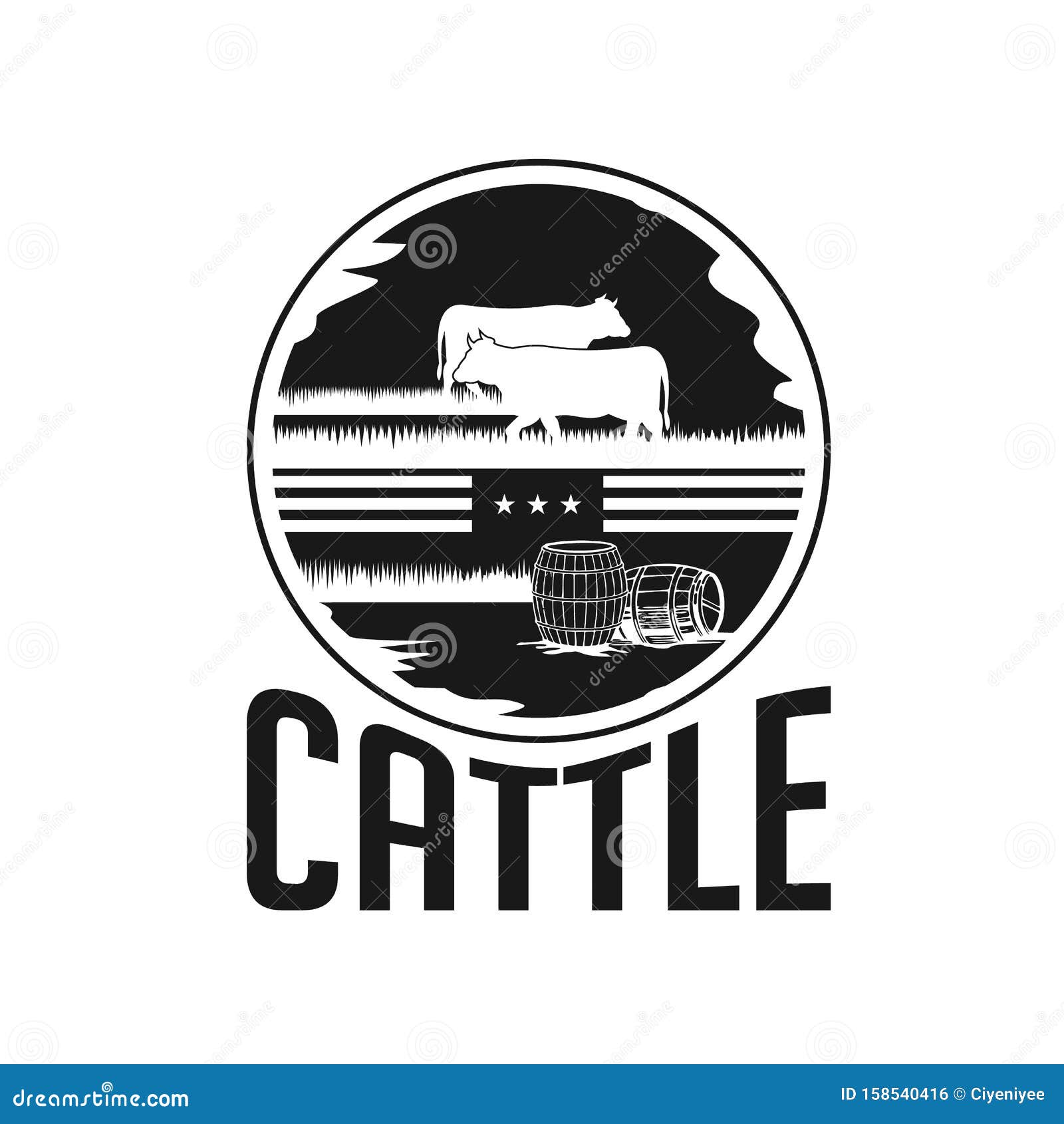 Cattle Emblem Label Logo Design Stock Vector - Illustration of ...