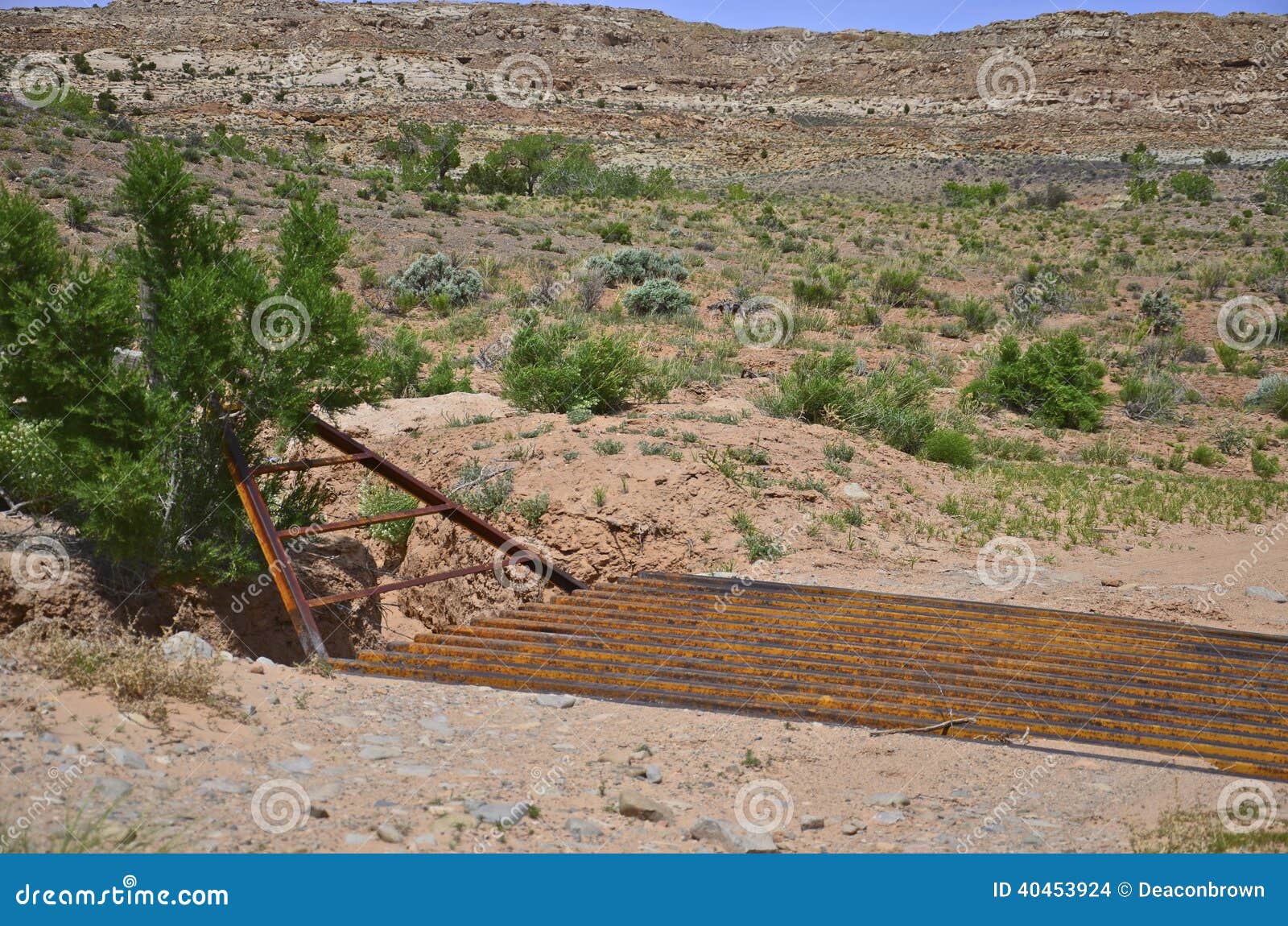 A Cattle Guard On Farm Driveway In The Mountains Royalty-Free Stock ...