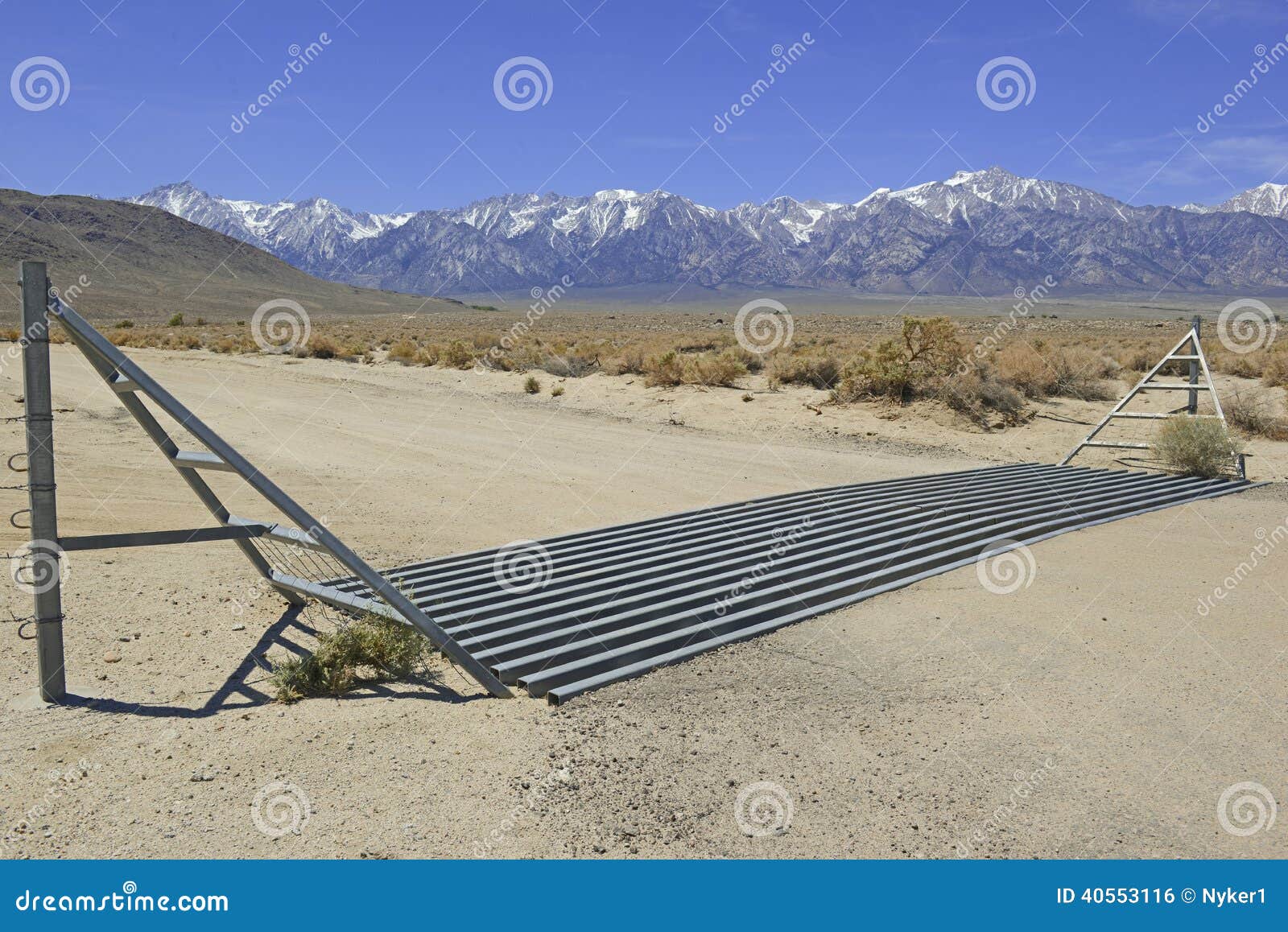 A Cattle Guard On Farm Driveway In The Mountains Royalty-Free Stock ...