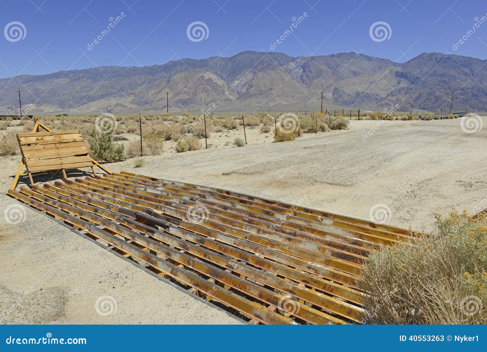 Cattle Guard in Road on Ranch in American West Stock Image - Image of ...