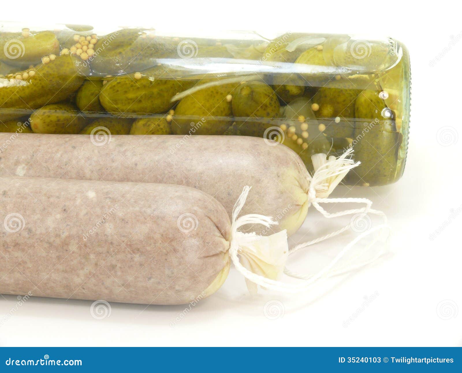 Cattle sausages stock image. Image of cucumber, knipp - 35240103