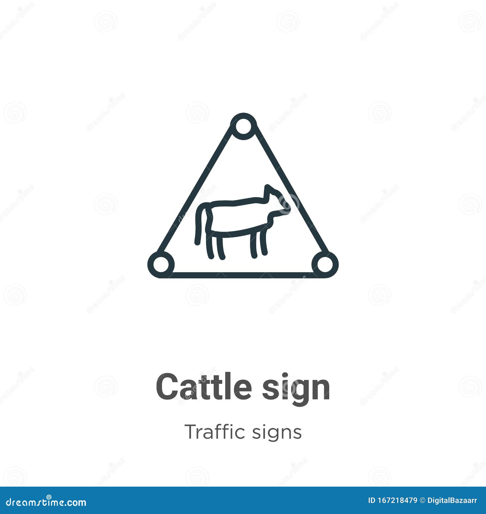 Cattle Sign Outline Vector Icon. Thin Line Black Cattle Sign Icon, Flat ...