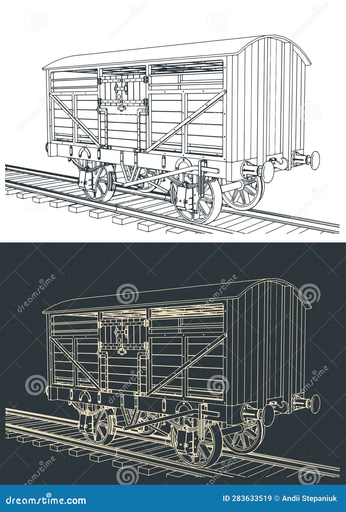 Cattle wagon sketches stock vector. Illustration of road - 283633519