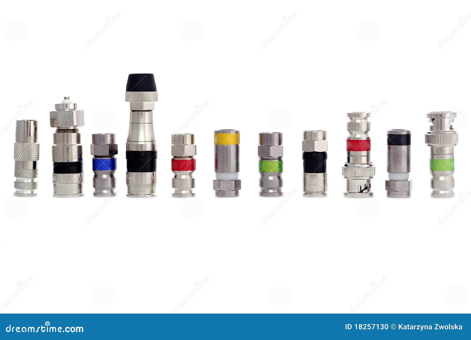 CATV connectors stock photo. Image of coax, group, horizontal - 18257130