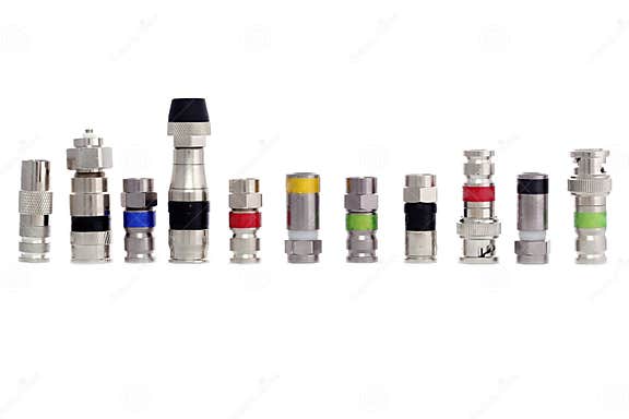 CATV connectors stock photo. Image of coax, group, horizontal - 18257130