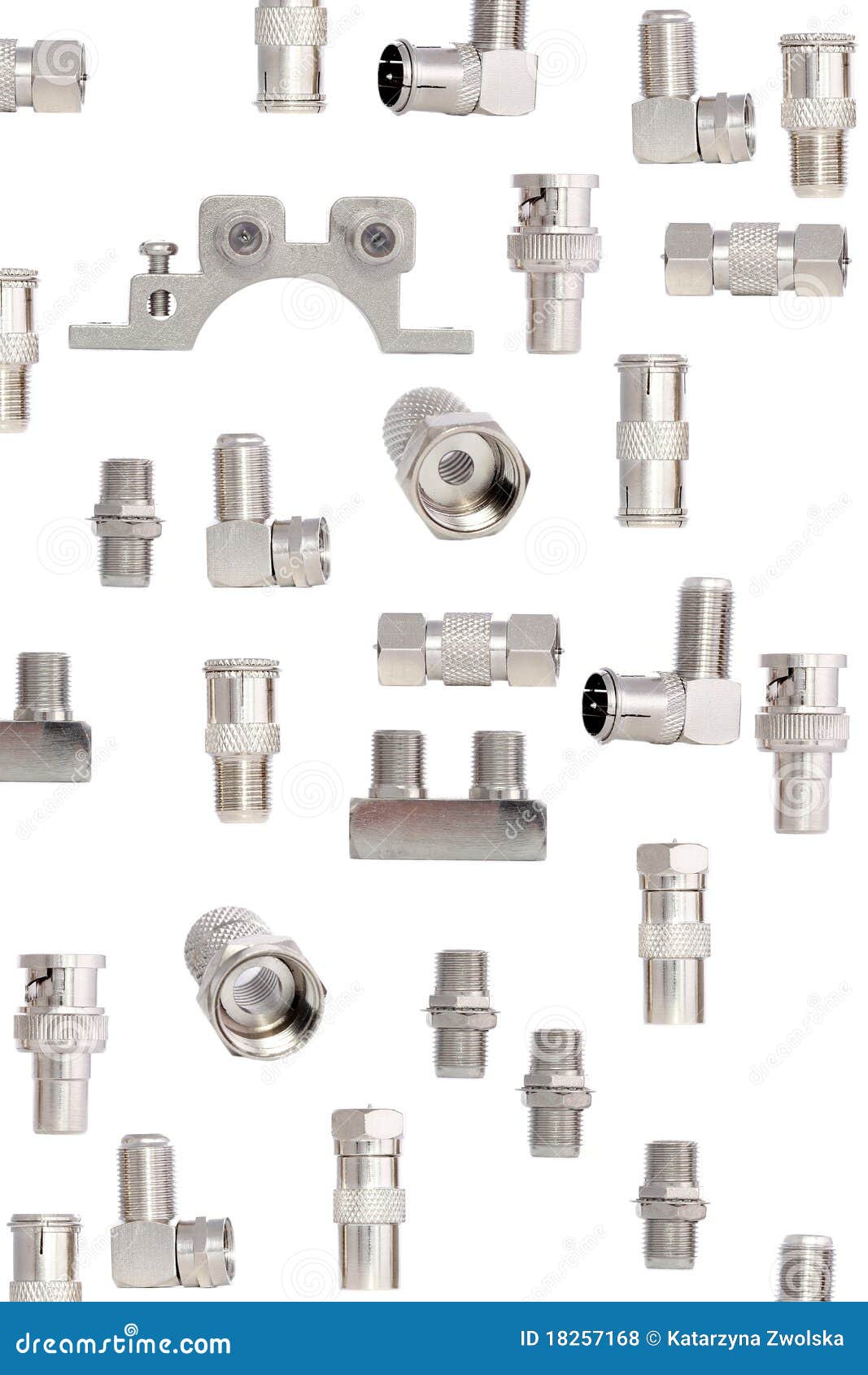 CATV connectors stock photo. Image of copper, quick, white - 18257168