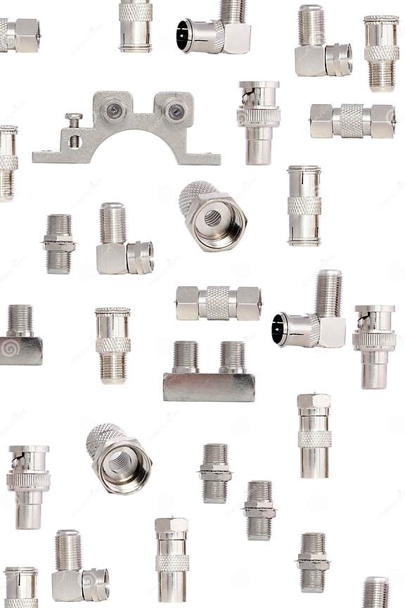 CATV connectors stock photo. Image of copper, quick, white - 18257168