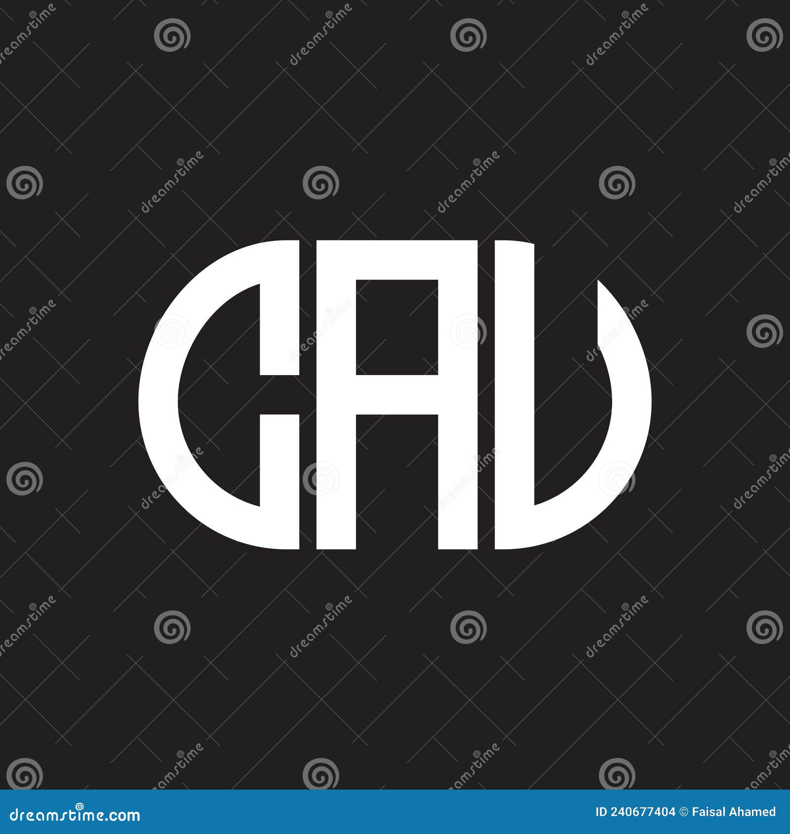 CAU Letter Logo Design On Black Background. CAU Creative Initials ...