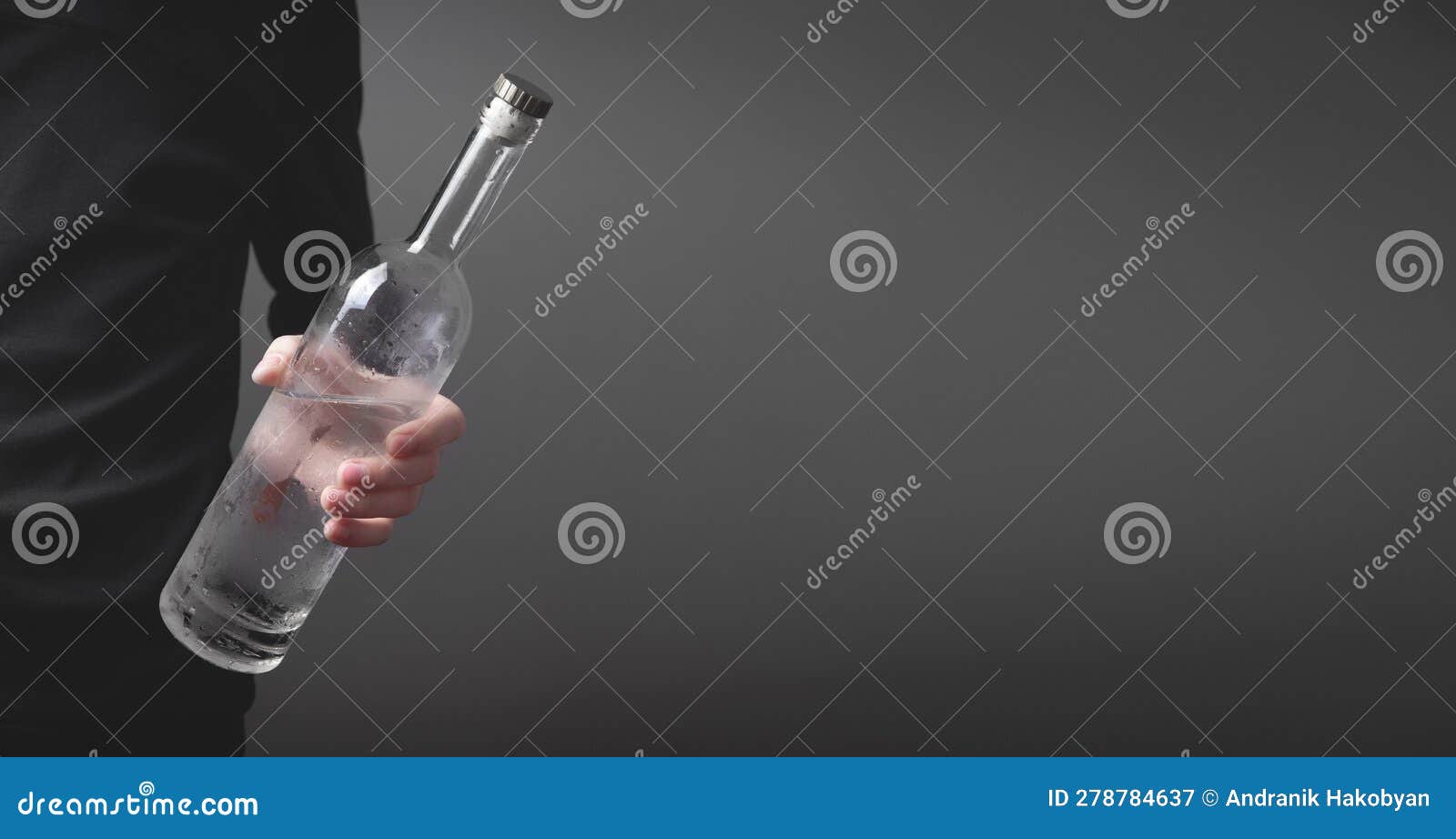 Caucasian Alcoholic Man with Vodka Stock Image - Image of lonely, alone ...