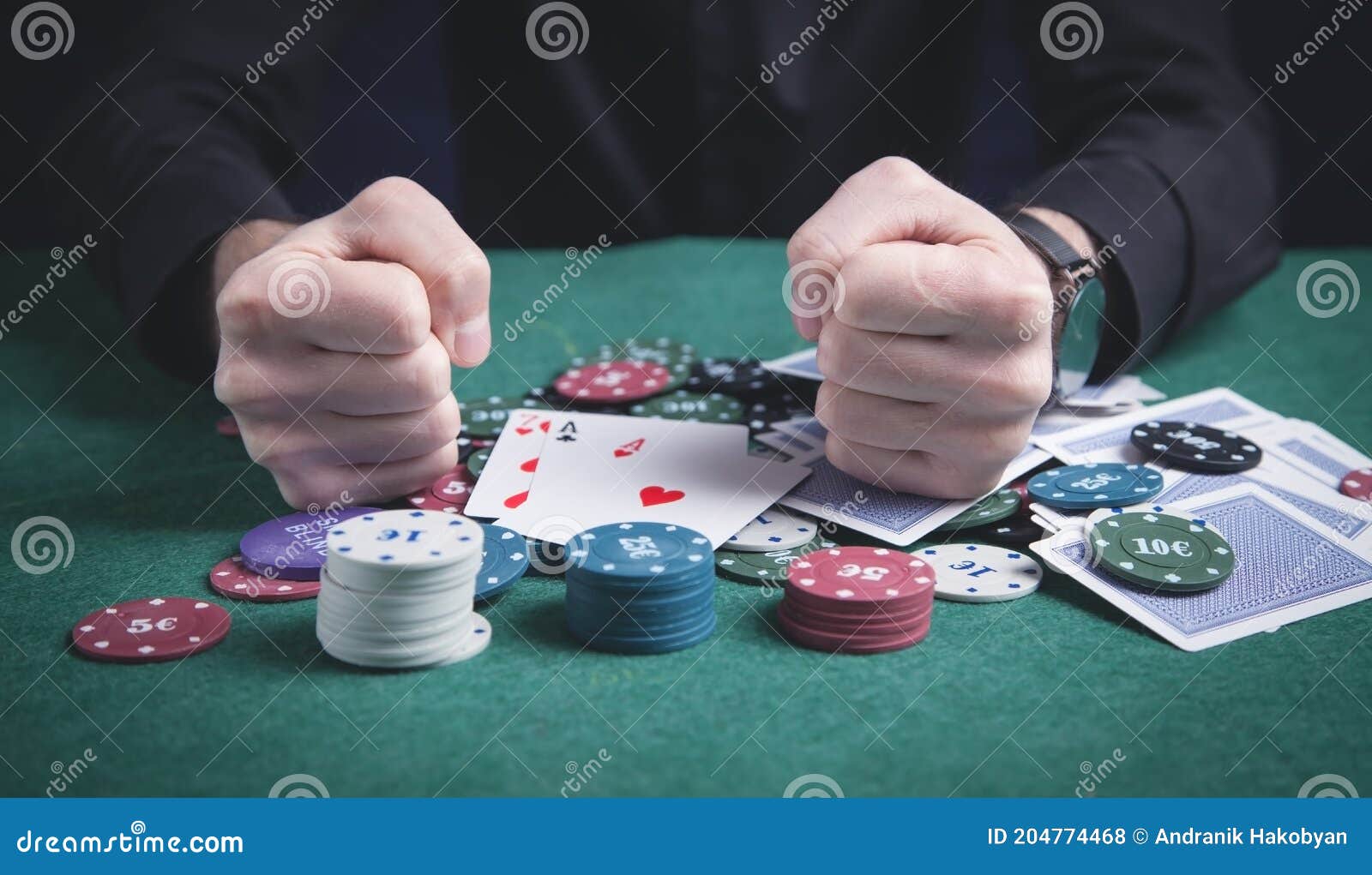 Caucasian Angry Male Hands in Casino Table Stock Photo - Image of ...