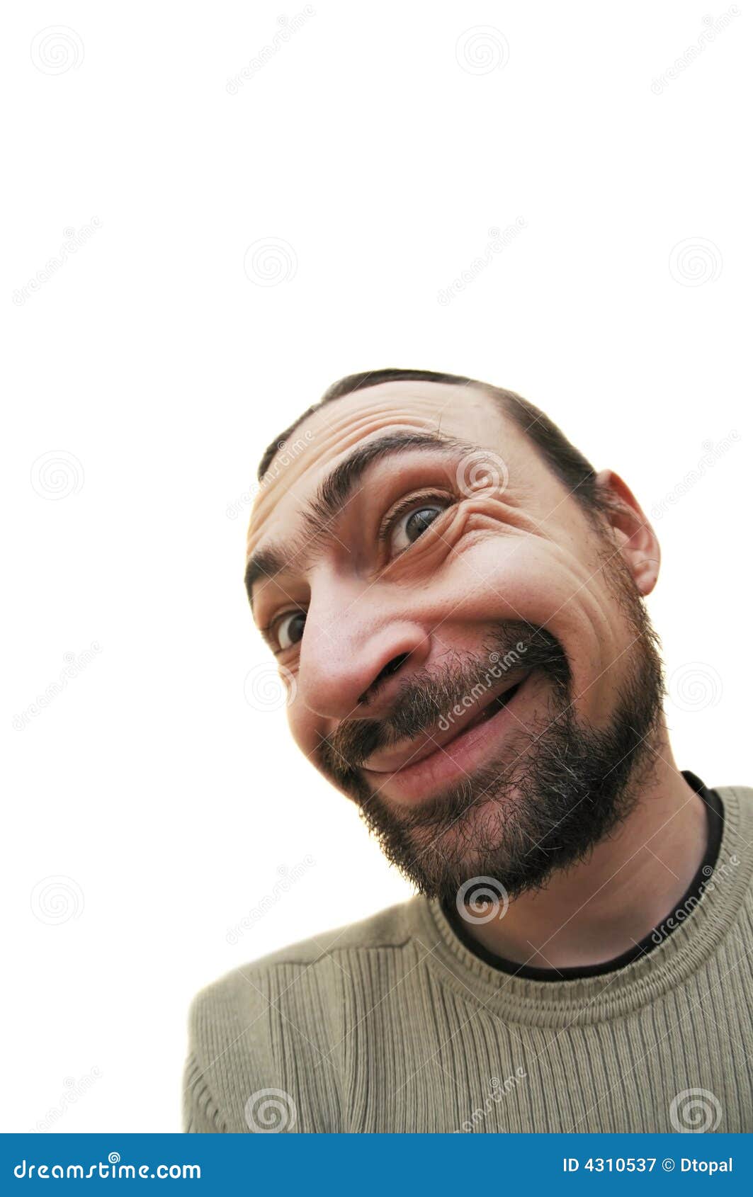 Caucasian Bearded Man Grimacing Stock Image - Image of positivity ...