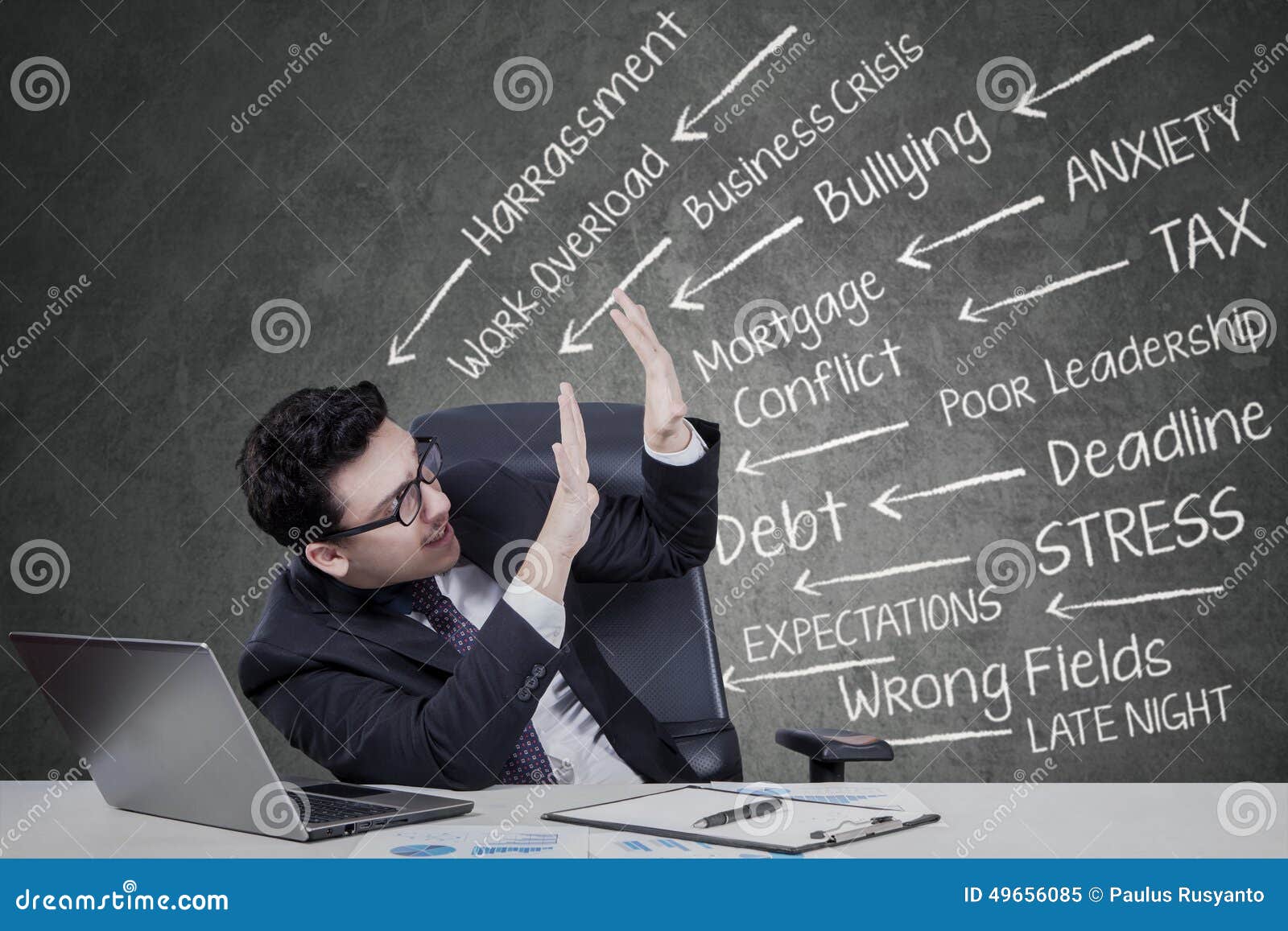 Caucasian Businessman with Many Problems Stock Image - Image of ...