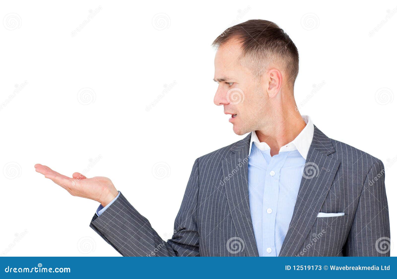 Caucasian Businessman Presenting Stock Image - Image of looking, happy ...