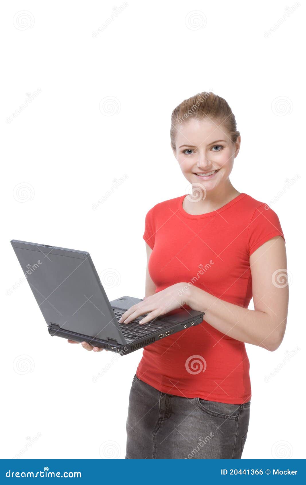 Caucasian College Student with Laptop PC Stock Photo - Image of ...