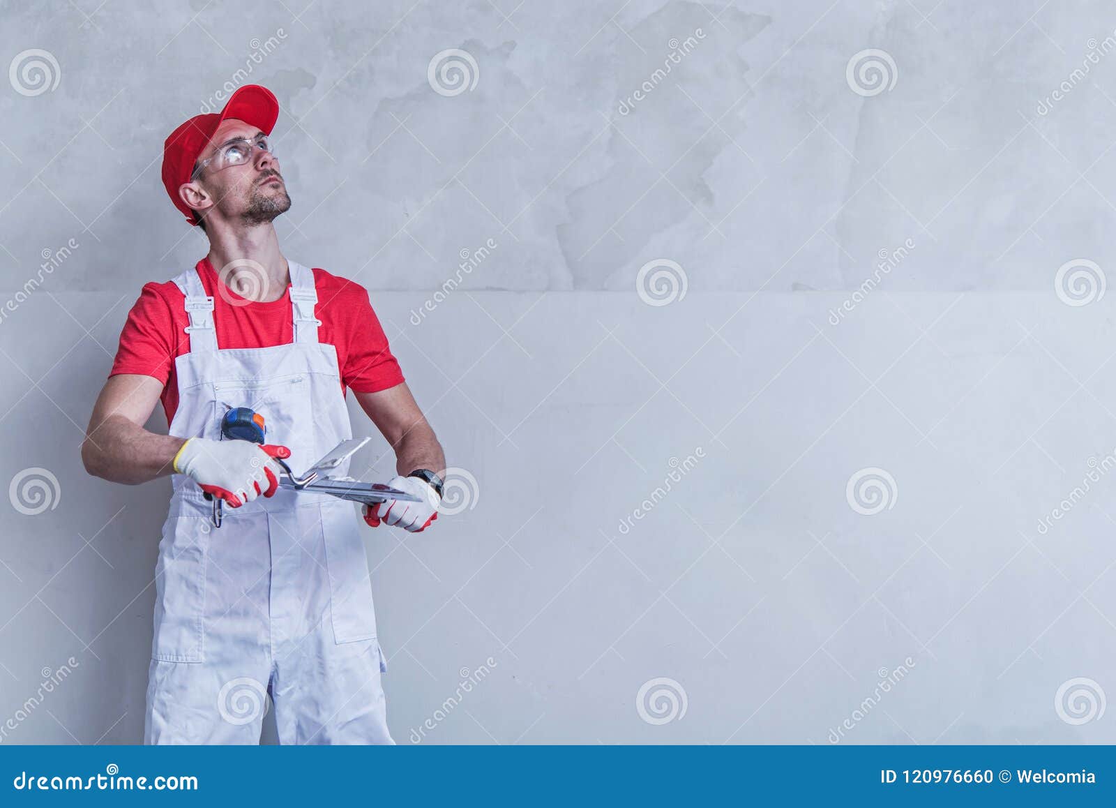 Contractor Wall Patching stock photo. Image of industry - 120976660