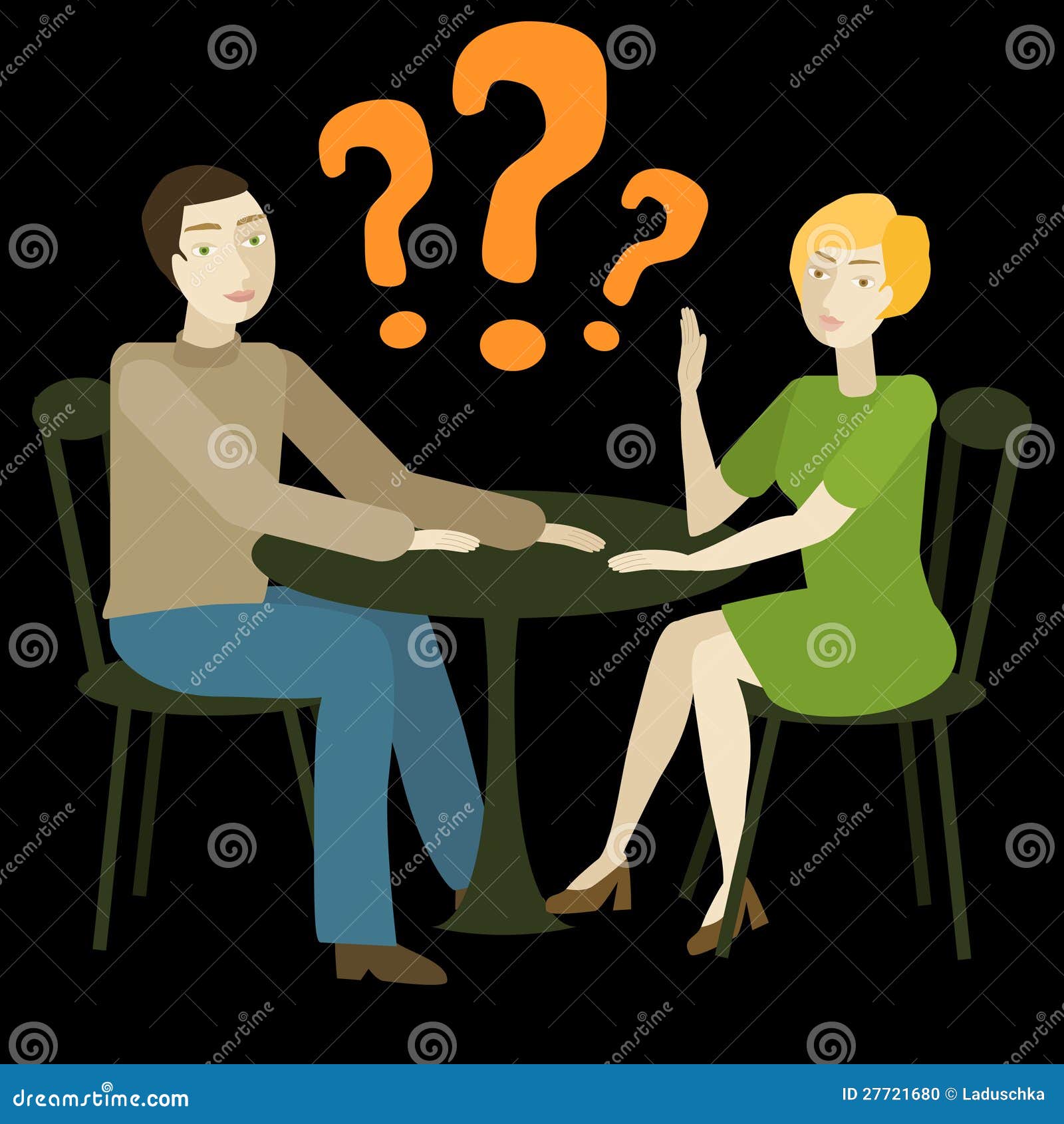 Couple Refusing Communication Having Problems Vector Cartoon ...