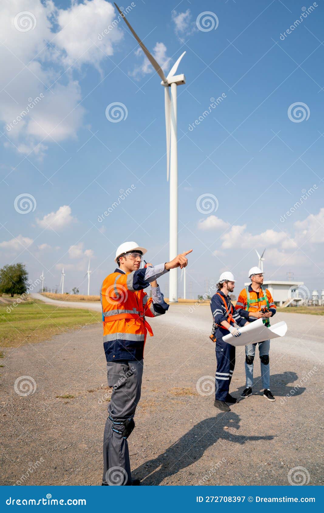 Caucasian Engineer or Technician Stand in Front of His Co-workers ...