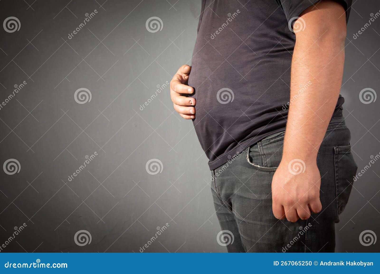 Caucasian Fat Man with Big Belly Stock Photo - Image of figure, health ...