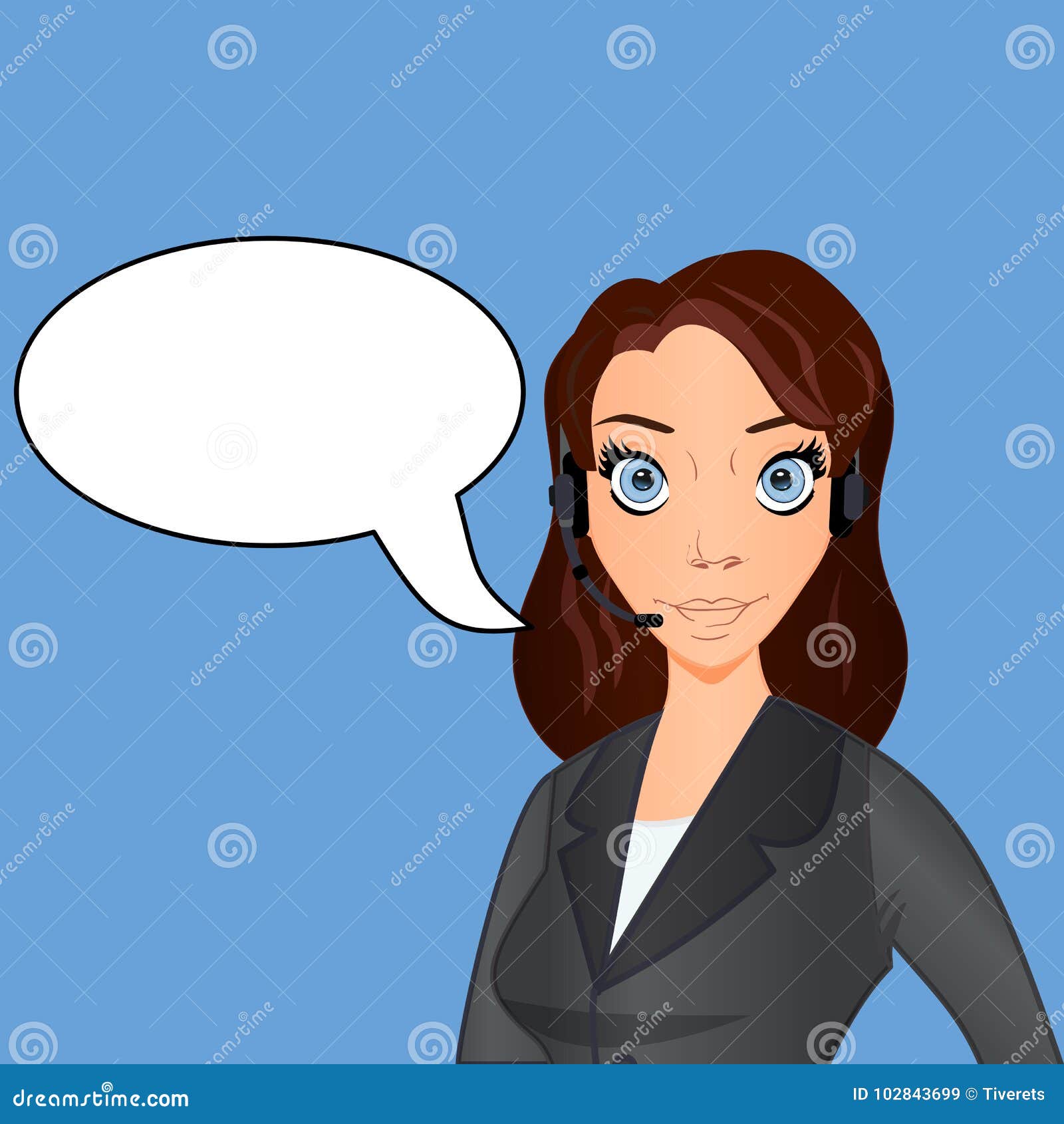 Caucasian Female Operator of Technical Support Stock Vector ... Caucasian Female Operator of Technical Support Stock Vector ...