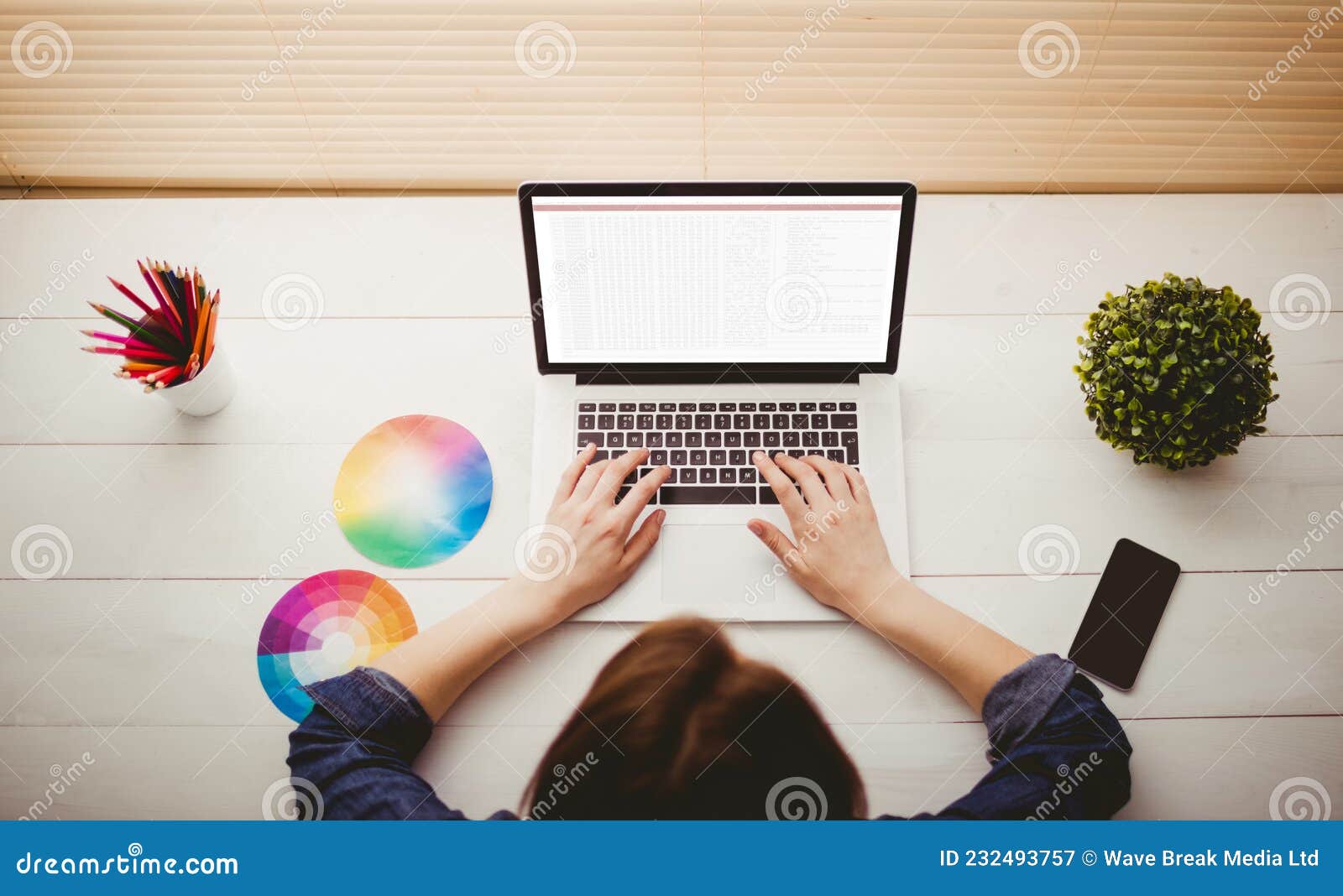 Caucasian Female Programmer with Colour Charts Using Tablet with Coding ...