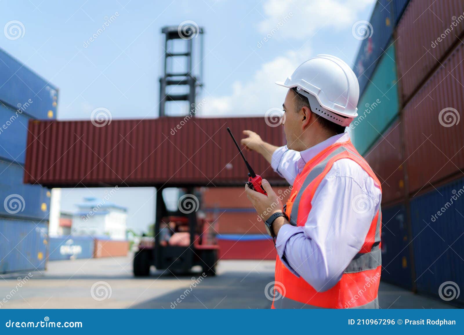 Two Workers On Crane Installing Mobile Network Communication Ant ...