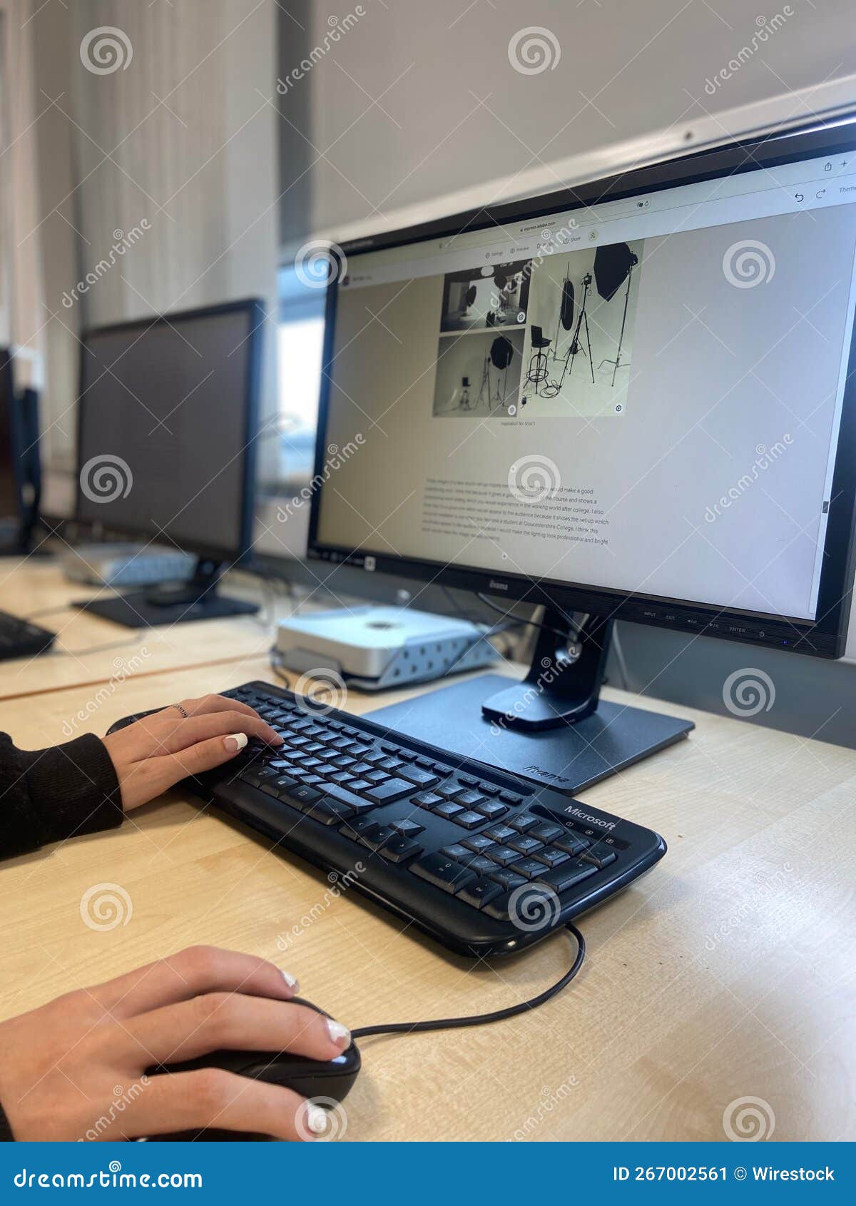 Caucasian Hands Working on a Computer Stock Image - Image of mouse ...