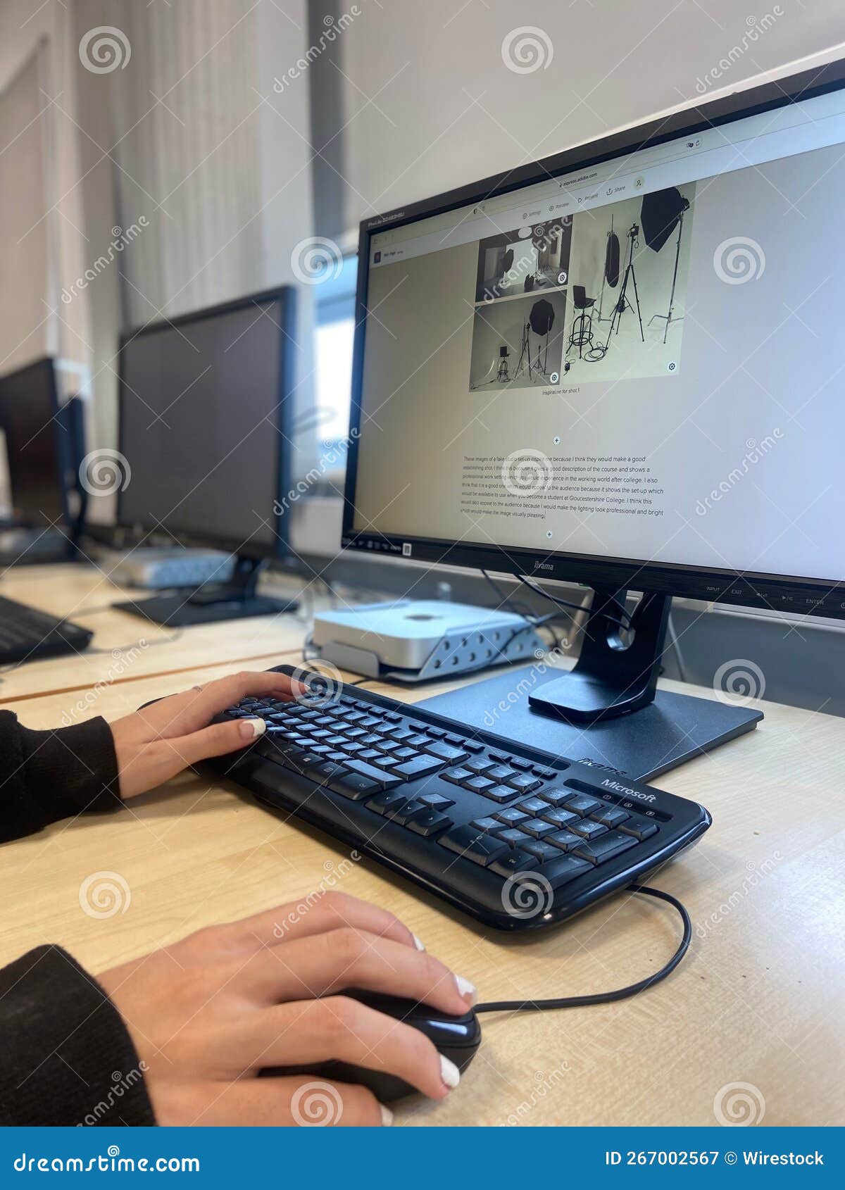Caucasian Hands Working on a Computer Stock Image - Image of office ...