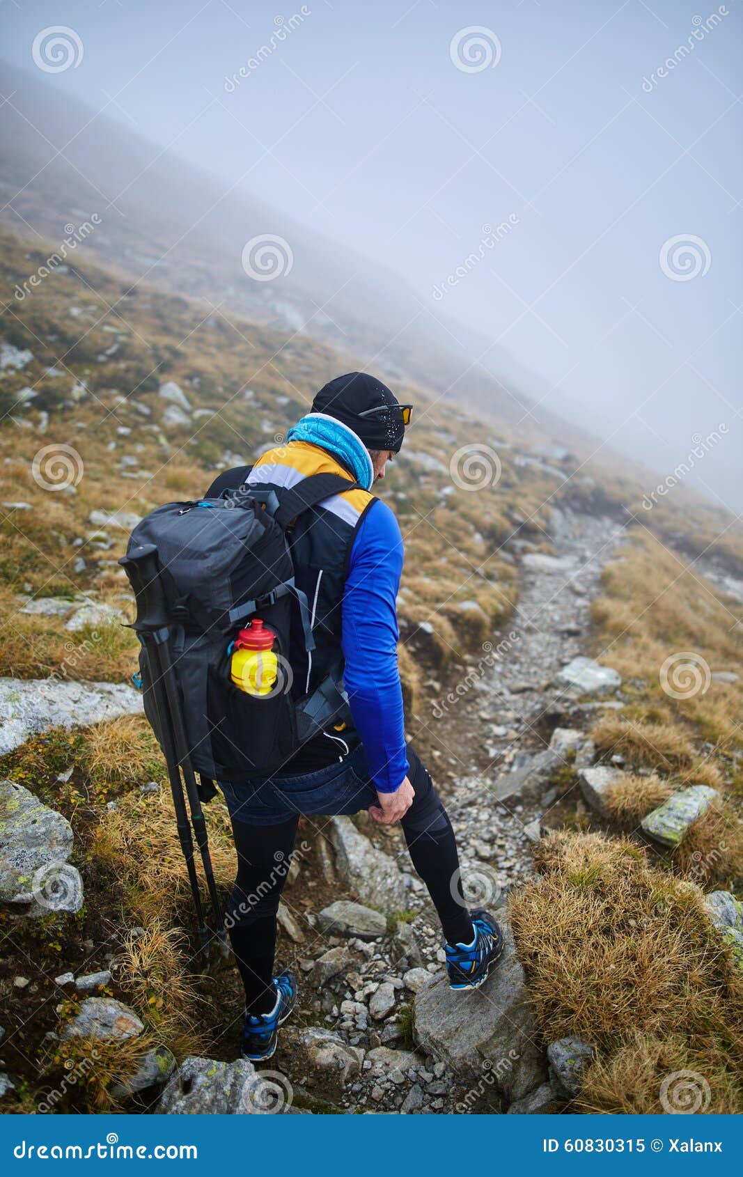 Caucasian Hiker with Backpack Stock Image - Image of activity, explore ...
