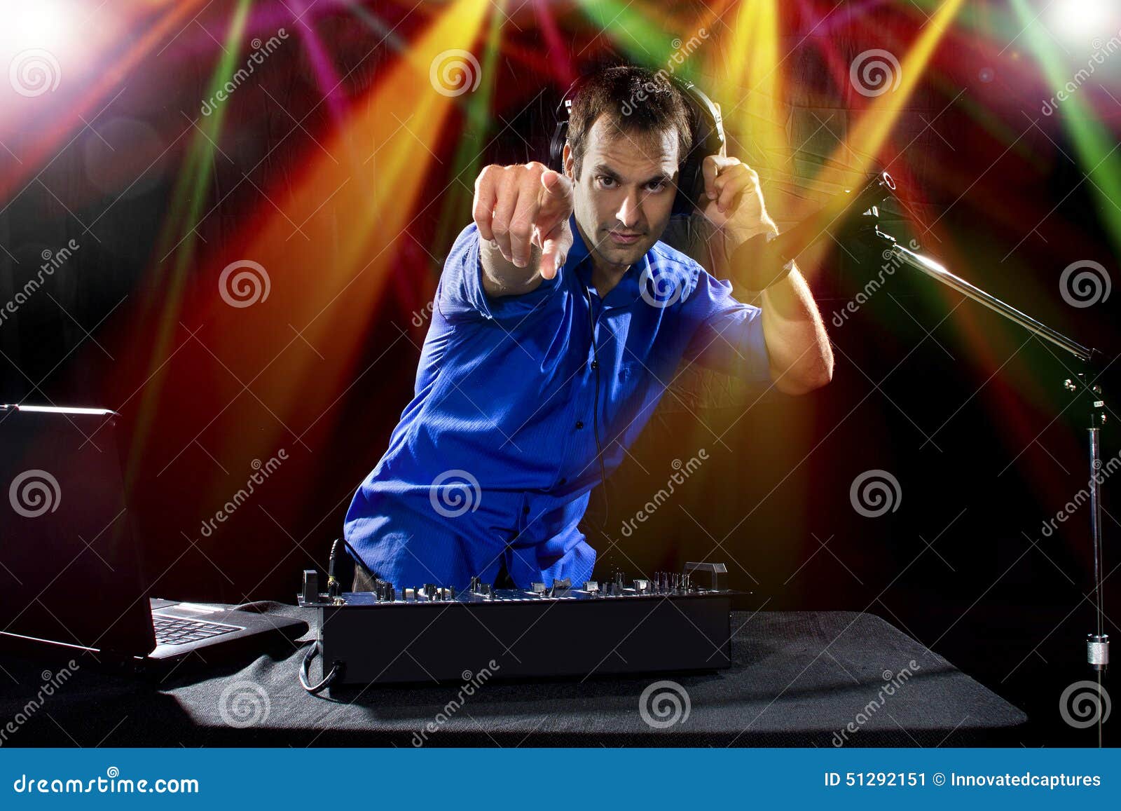 Caucasian Male DJ stock image. Image of concert, disco - 51292151