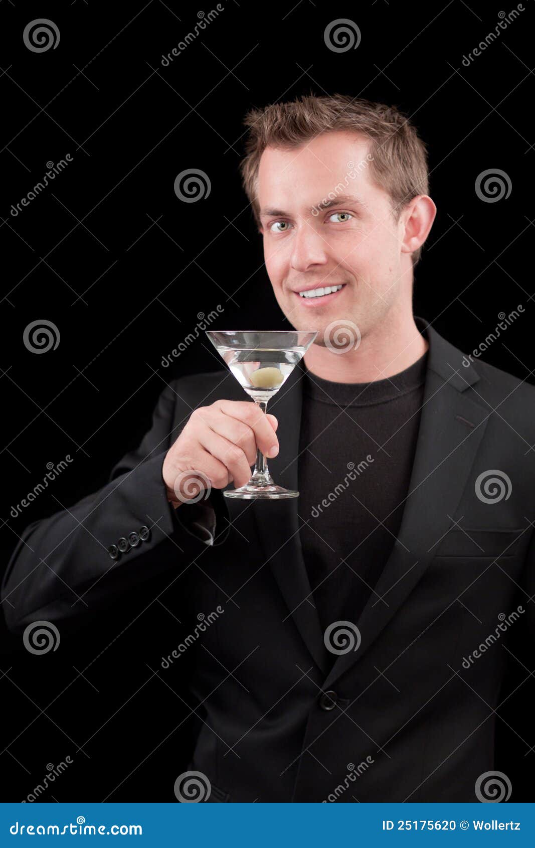 Caucasian Male Drinking a Martini Stock Photo - Image of male, adult ...