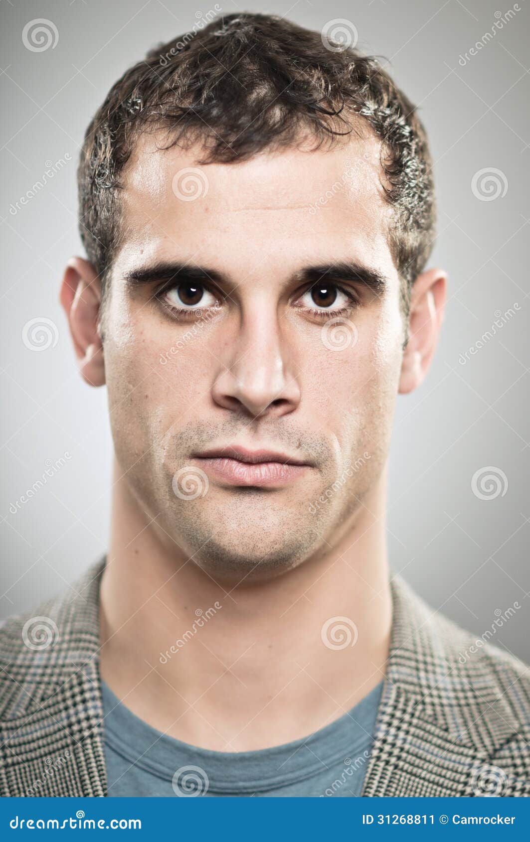 Caucasian Man Blank Expression Portrtait Stock Image - Image of casual ...
