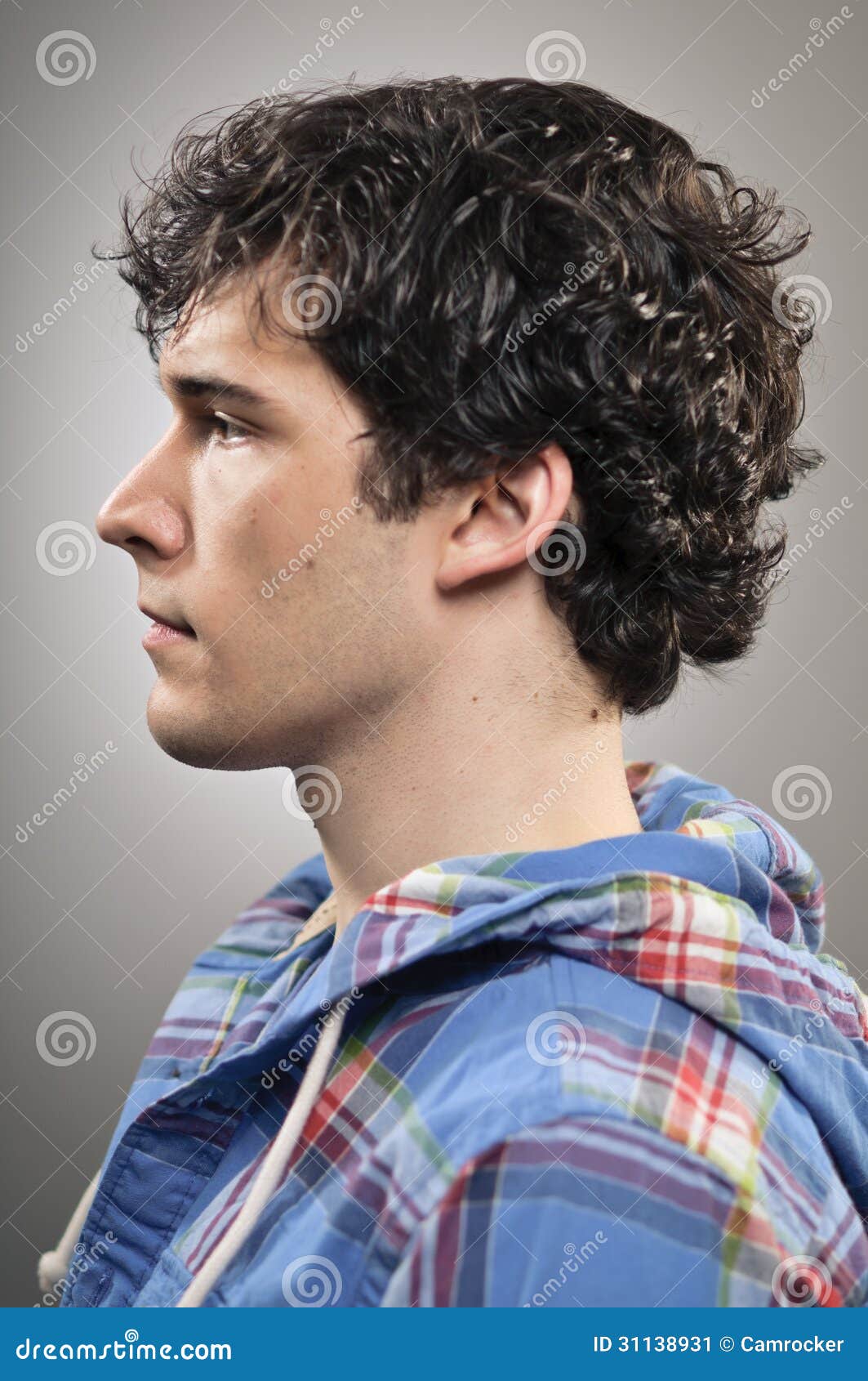 Caucasian Man Blank Expression Profile Portrtait Stock Image - Image of ...