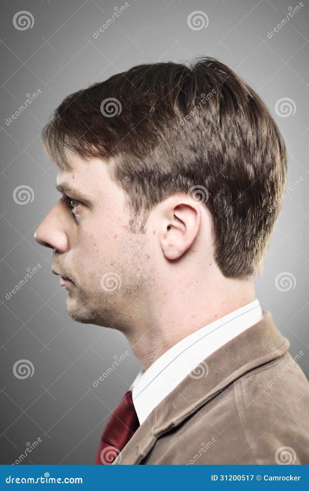 Caucasian Man Blank Expression Profile Portrtait Stock Image - Image of ...