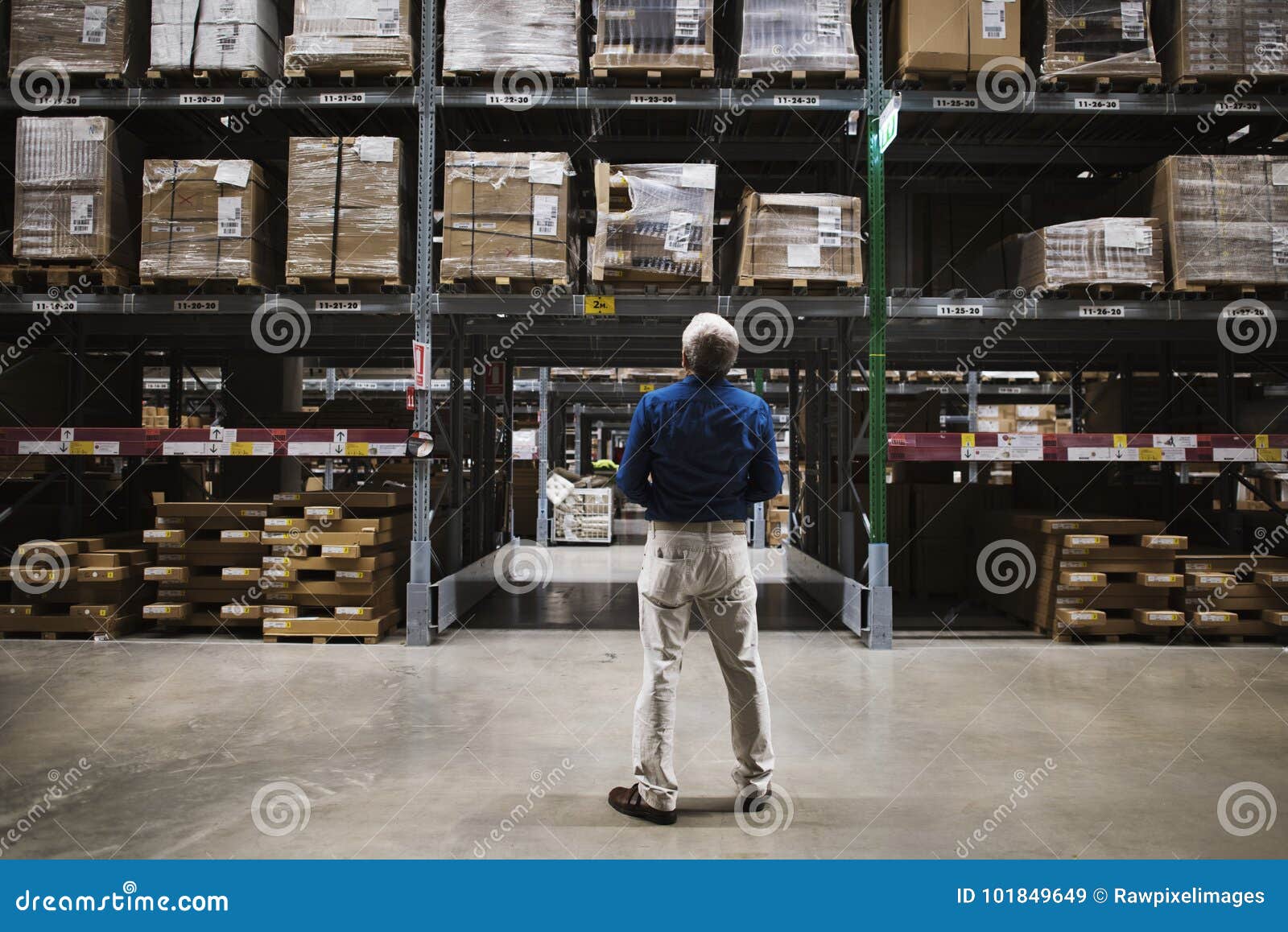 A Caucasian Man is Checking Stock Inventory Stock Image - Image of ...