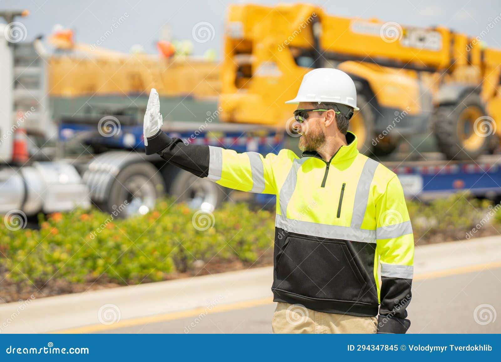 Caucasian Man Construction Worker in Helmet at Building. Construction ...