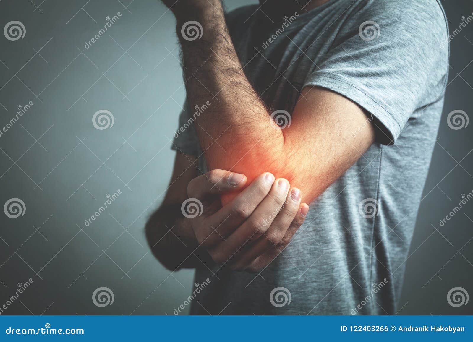 Caucasian Man with Elbow Pain. Pain Relief Concept Stock Photo - Image ...