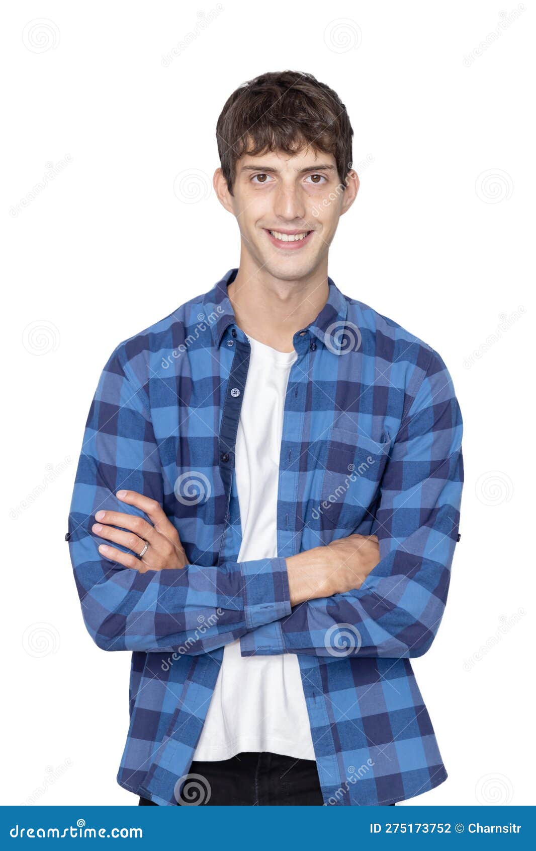 Caucasian Man with Folded Arms Gesture Stock Photo - Image of european ...