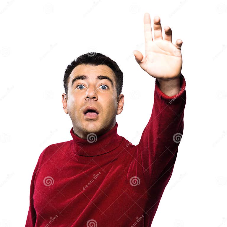Caucasian man hailing stock image. Image of pullover - 23922489